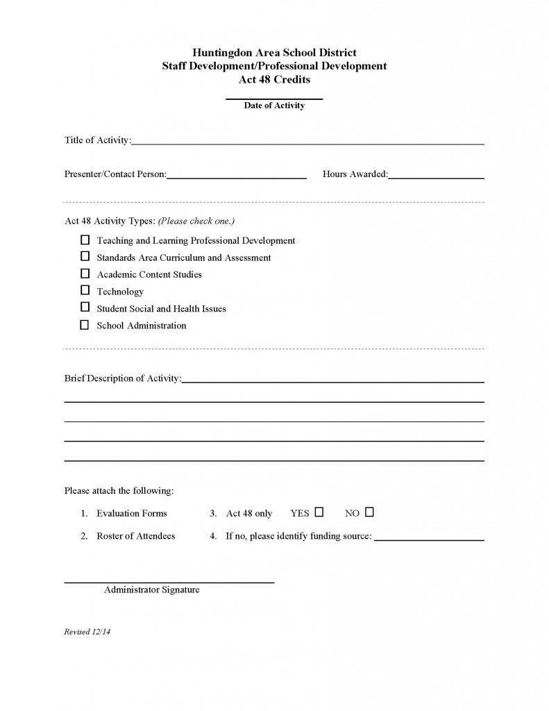 Act 48 Coversheet – Huntingdon Area School District