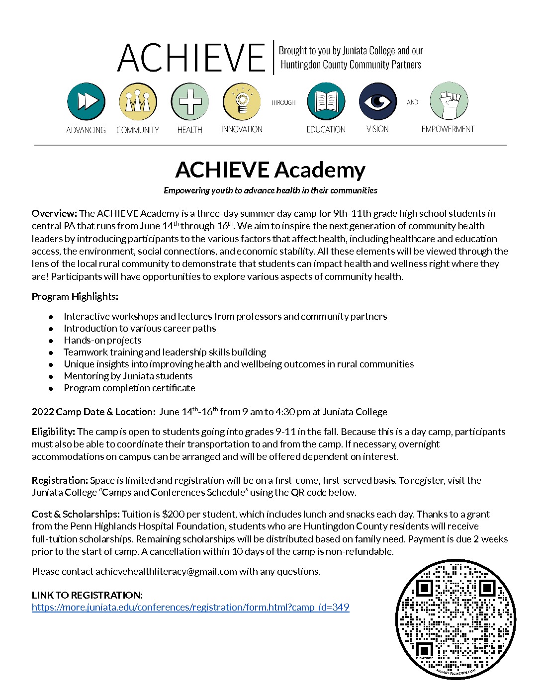 ACHIEVE ACADEMY SUMMER CAMP - Huntingdon Area School District
