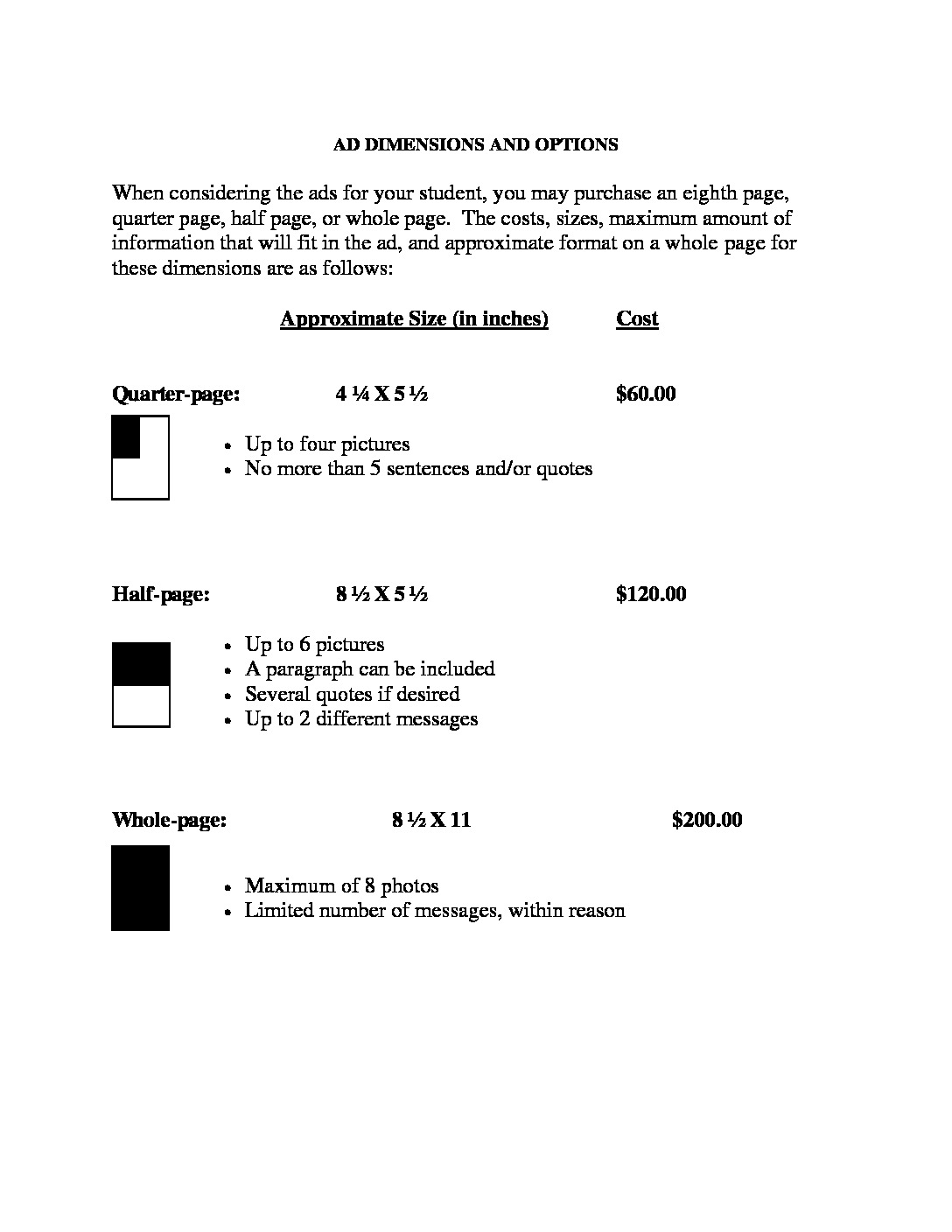 Sr. Picture Information – Huntingdon Area School District