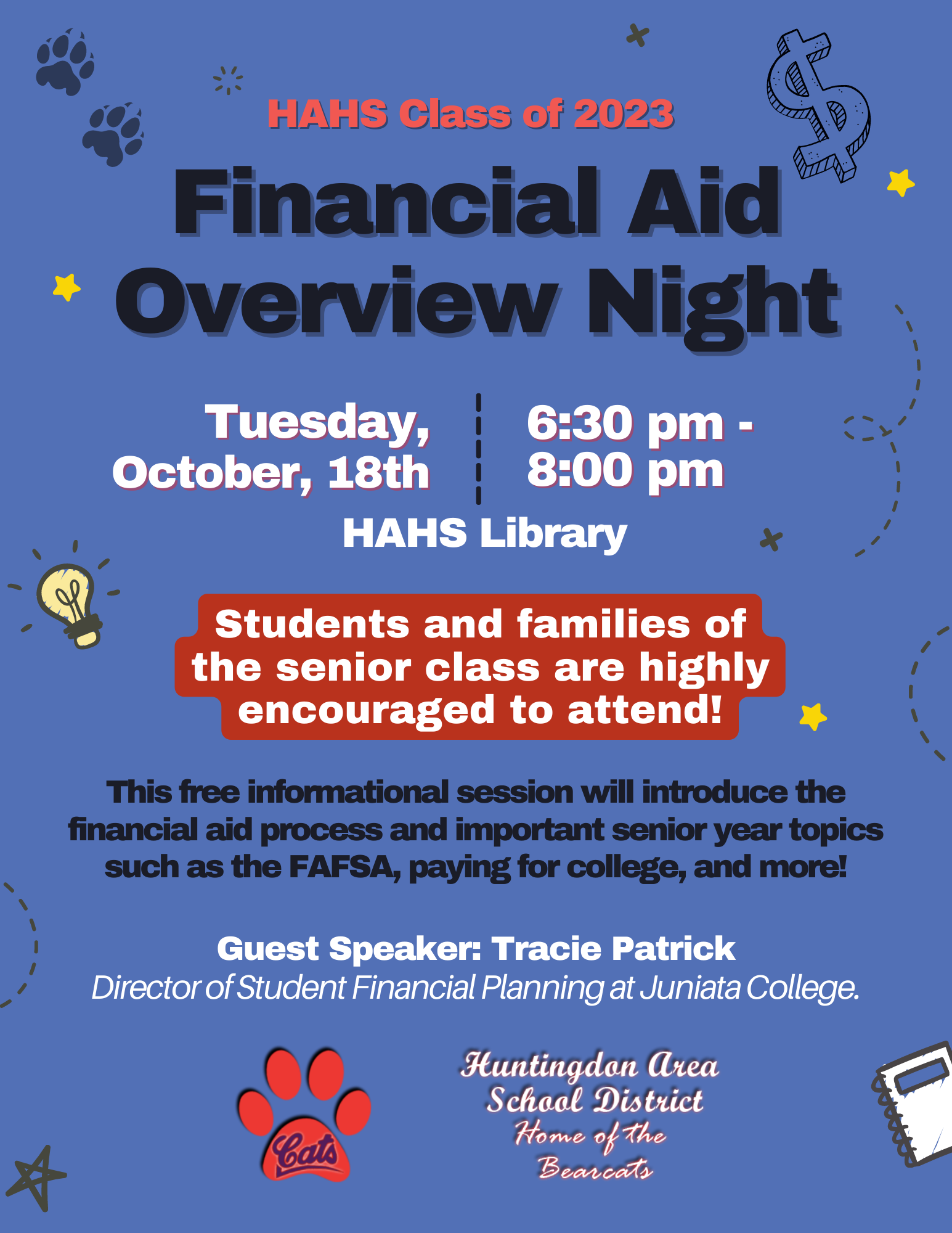 HAHS Financial Aid Night: 10/18 – Huntingdon Area School District