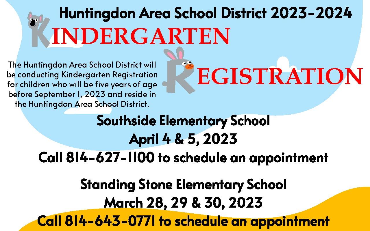 2023-2024 Kindergarten Registration – Huntingdon Area School District